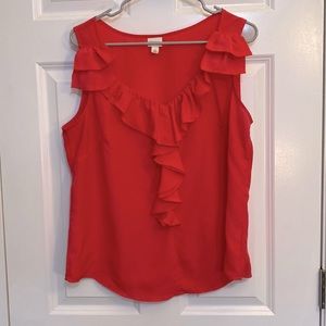 Merona | Tops | Merona Coral Ruffle Sleeveless Tank Top Xl Euc | Poshmark